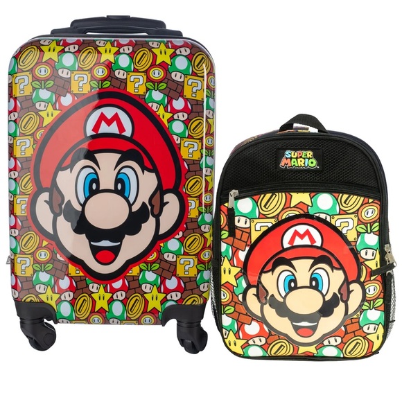 Other | Super Mario Licensed Carryon Backpack Luggage Set | Poshmark